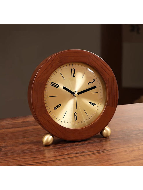 Retro wooden desktop silent desk clock, office bedroom decoration ...