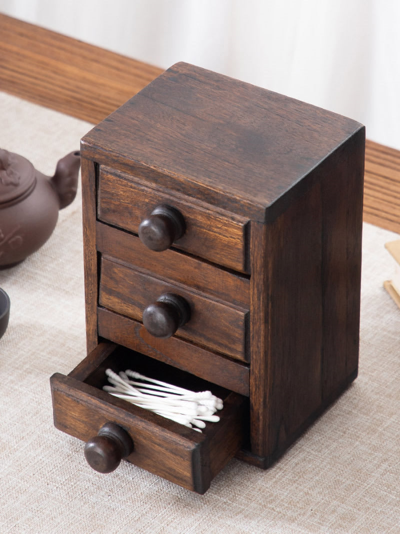 Retro Wooden Drawer Desktop Organizing Storage Box, Jewelry Box – MoreAngle
