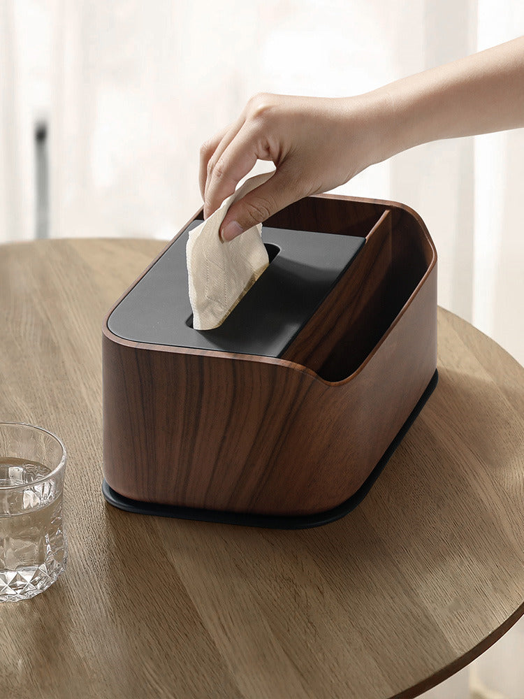 Rustic Faux Wood Tissue Box with Storage: Stylish and Functional Organ ...