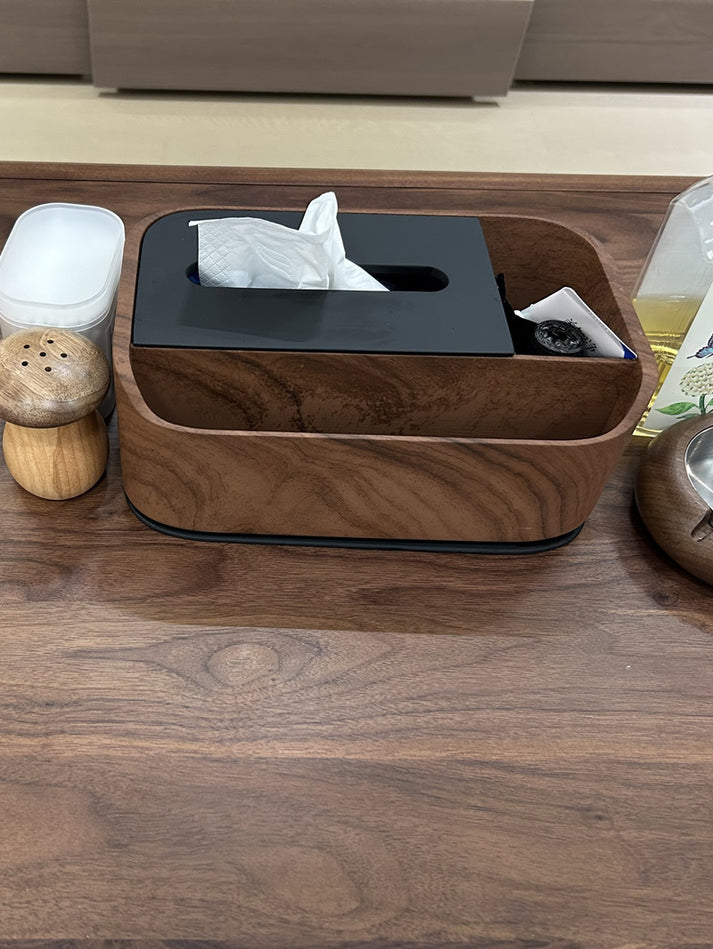 Rustic Faux Wood Tissue Box with Storage: Stylish and Functional Organ ...