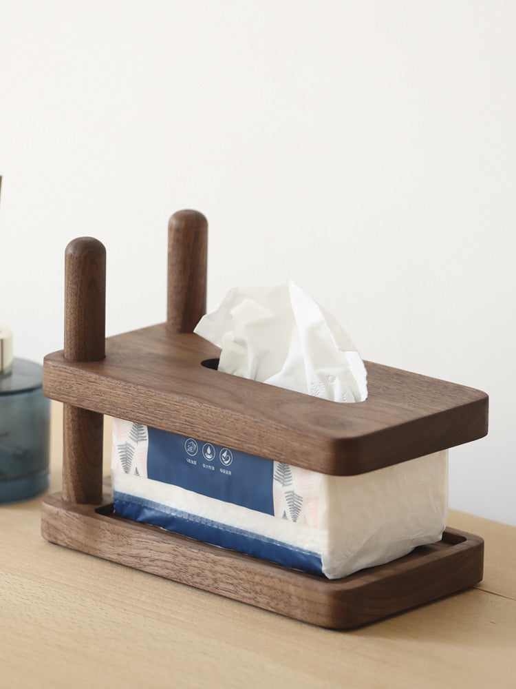 Simple Wooden Facial Tissue Holder, Desktop Art Decoration Storage ...