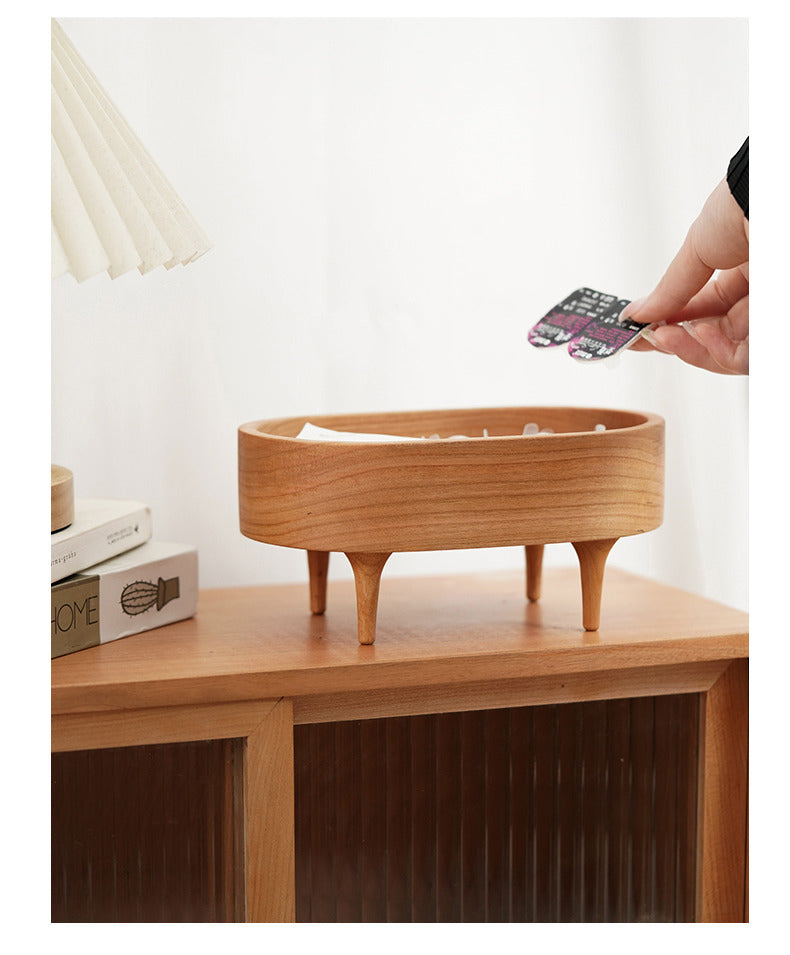 Simple Wooden Storage Tray,Jewelry Desktop Organizer – More Angle