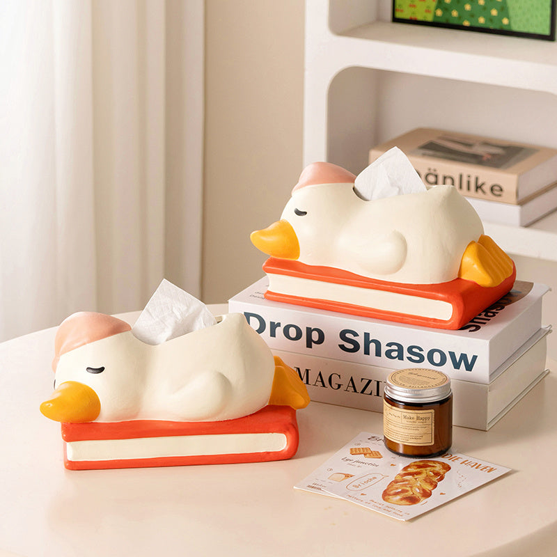 Sleeping Duck Tissue Box, Cartoon Decorative Tissue Holder for Home ...