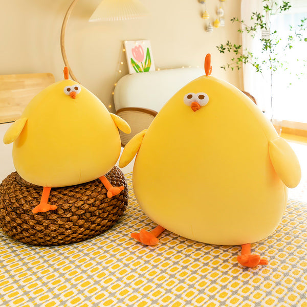 Soft Yellow Chicken Plush Pillow: Cozy Cute Home Accent – More Angle