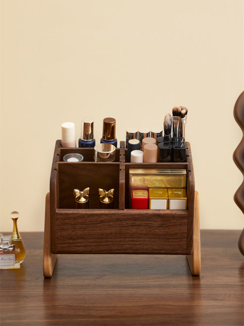 Solid Wood Desktop Organizer - Multi-Layer Storage Box for Jewelry, Co ...