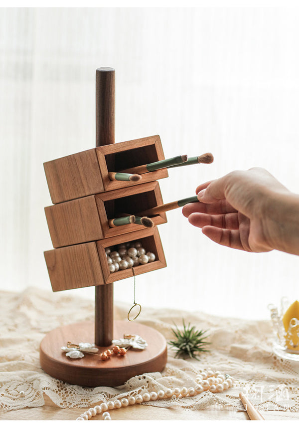Three-Tier Wooden Pen Stand: Versatile and Stylish Desk Organizer ...
