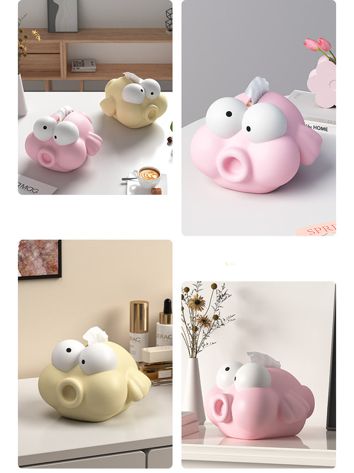 Wacky Bulging-Eye Clownfish Tissue Box, Fun Home Decor – More Angle