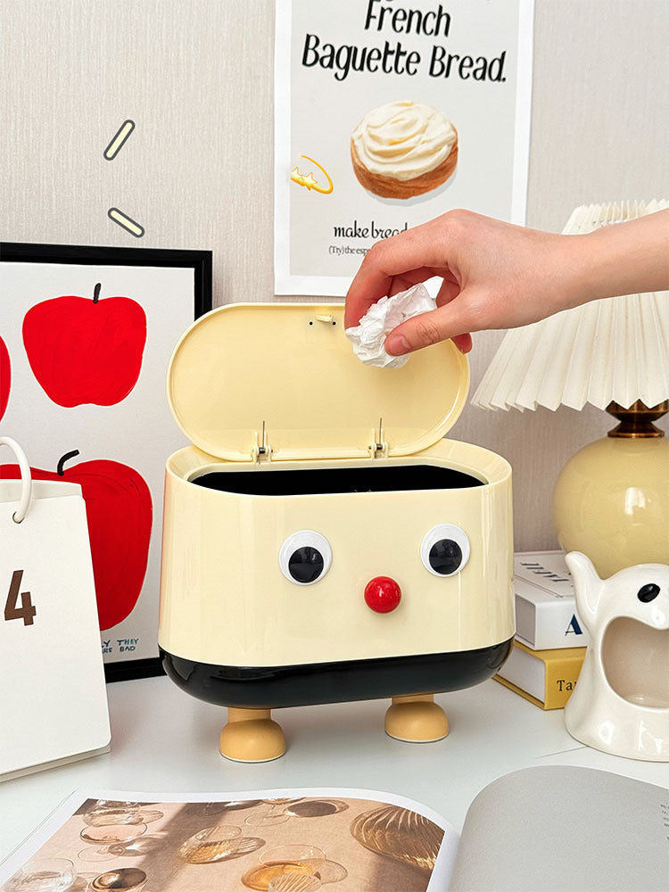 Whimsical Big-Eyed Desktop Trash Bin: Keep Your Space Clean with a Smi ...