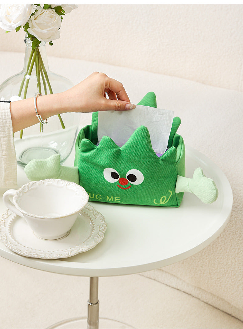 Whimsical Green Elf Cloth Tissue Box: Fun and Functional Decor – More Angle