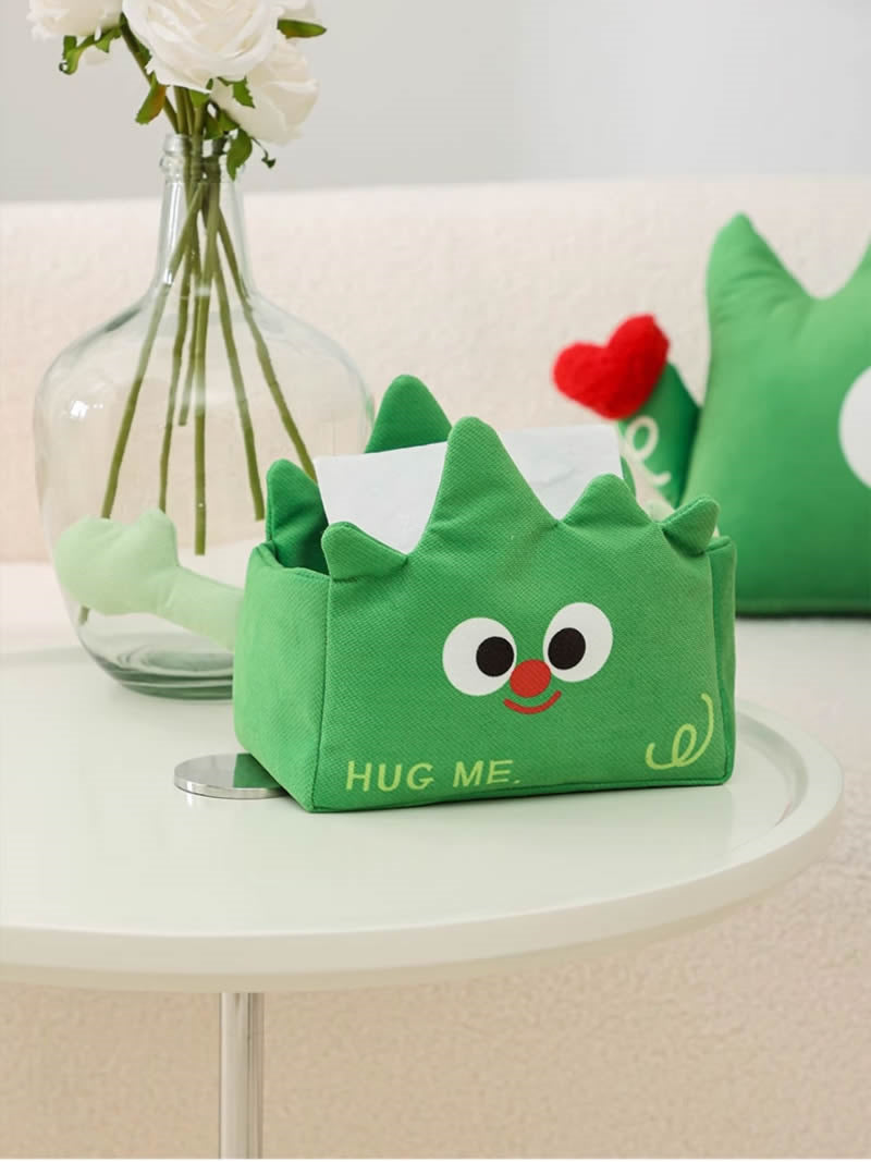Whimsical Green Elf Cloth Tissue Box: Fun and Functional Decor – More Angle