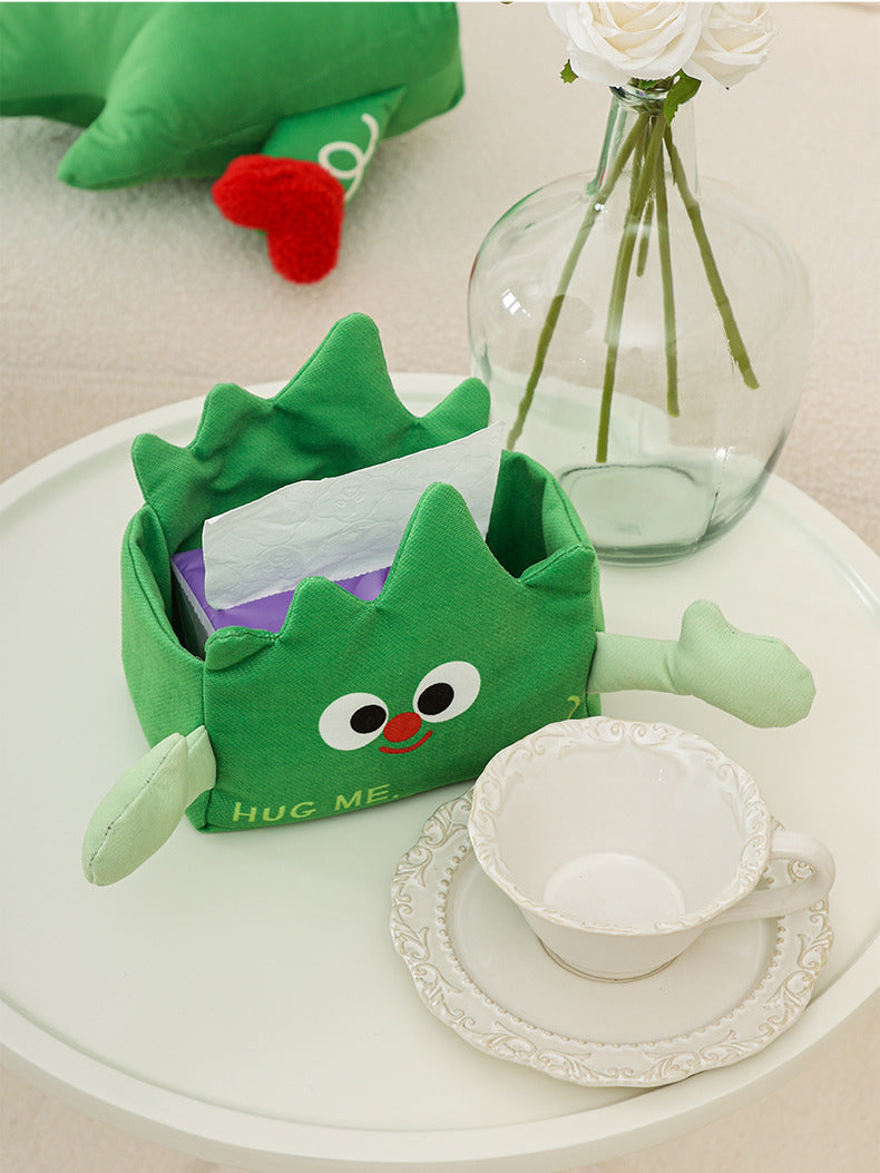 Whimsical Green Elf Cloth Tissue Box: Fun and Functional Decor – More Angle