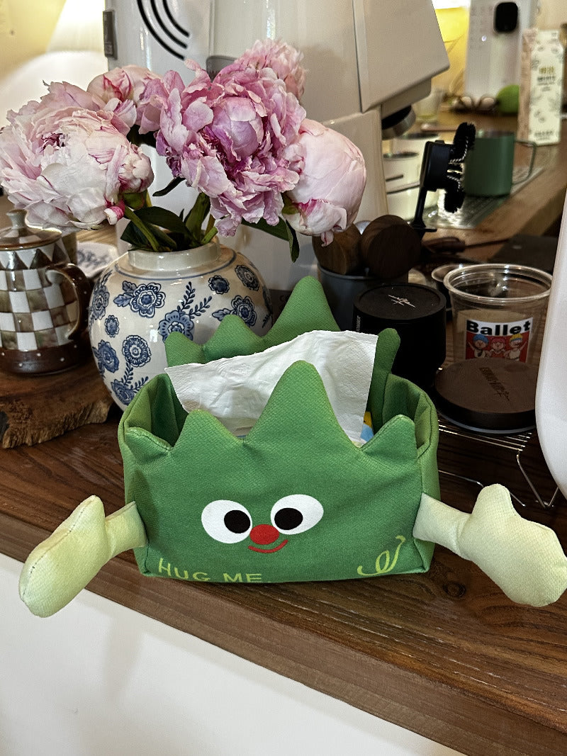 Whimsical Green Elf Cloth Tissue Box: Fun and Functional Decor – More Angle