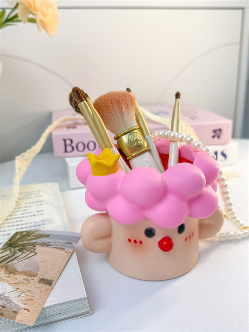 Whimsical Pink Cartoon Pen Holder - Office Desktop Organization – More ...