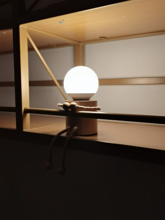 Whimsical Wooden Man Lamp: Rechargeable Night Light – MoreAngle
