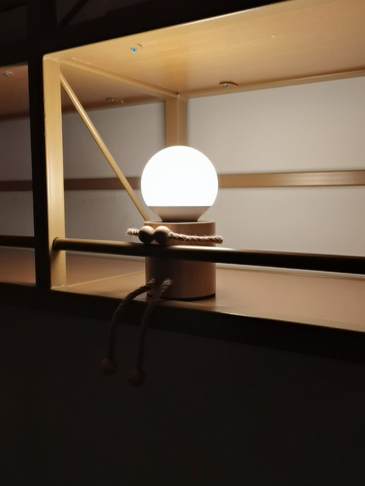 Whimsical Wooden Man Lamp: Rechargeable Night Light – MoreAngle