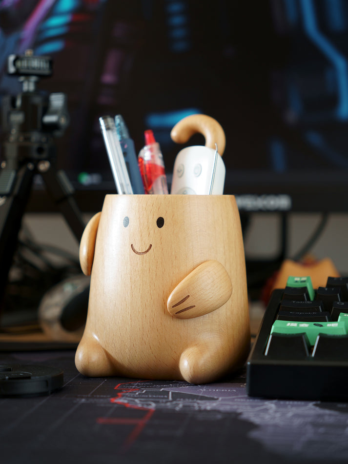 Wooden Abstract Monkey Pen Holder, Desk Organizer, Personalized Gift ...