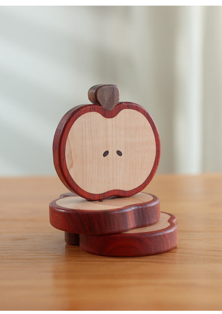 Wooden apple coasters, potholders, kitchen decor ideas – More Angle