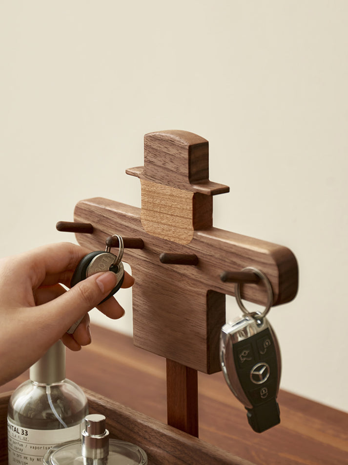 Wooden Artistic Scarecrow Desktop Organizer,Key Hooks - Rustic and Fun ...