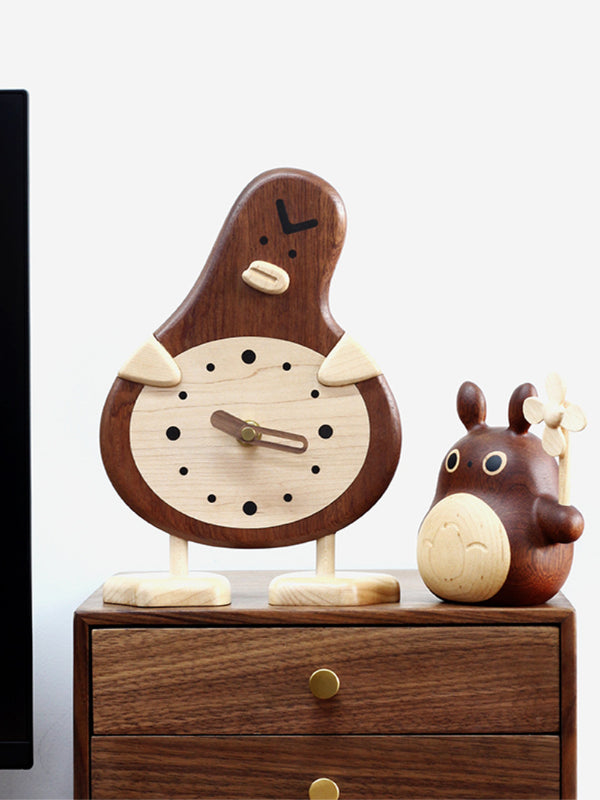 Wooden Big Strange Bird Table Clock, Home Office Ornaments, Creative G ...