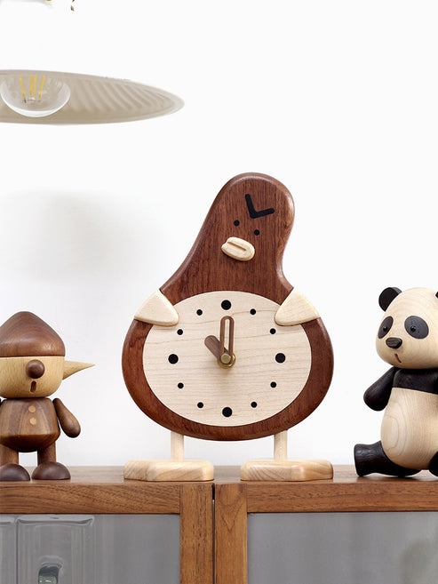 Wooden Big Strange Bird Table Clock, Home Office Ornaments, Creative G ...