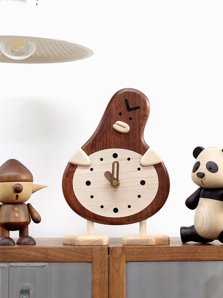 Wooden Big Strange Bird Table Clock, Home Office Ornaments, Creative G ...