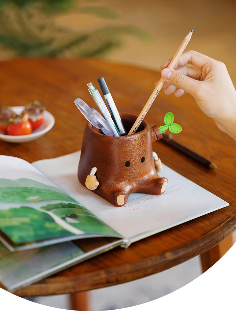 Wooden Cute Doll Organize Pen Holder, Creative Office Study Gift – More ...
