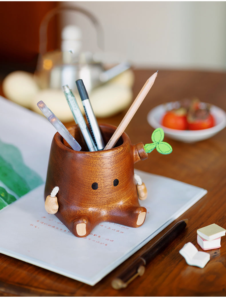 Wooden Cute Doll Organize Pen Holder, Creative Office Study Gift – More ...