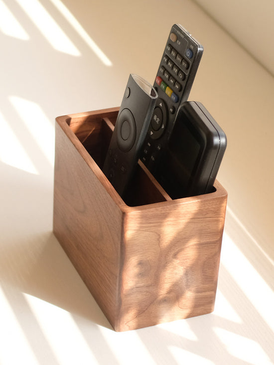 Wooden Dual-Compartment Organizer: Tidy Up Your Remote Controls And Ph ...