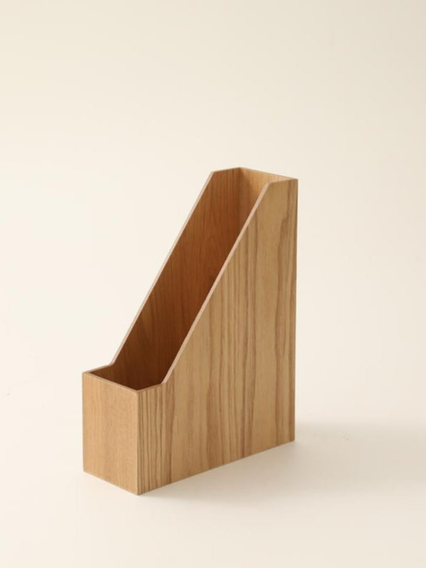 Wooden Office Desk A4 File Organizer Storage Box – More Angle