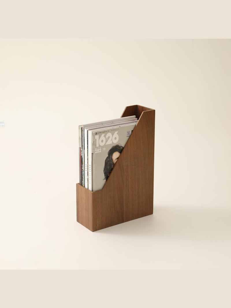 Wooden Office Desk A4 File Organizer Storage Box – More Angle