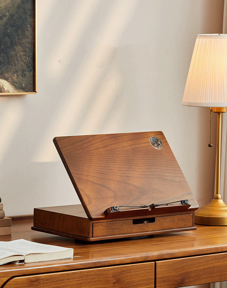 Wooden Reading Rack, Ipad Painting Stand, Drawer Storage Box – More Angle