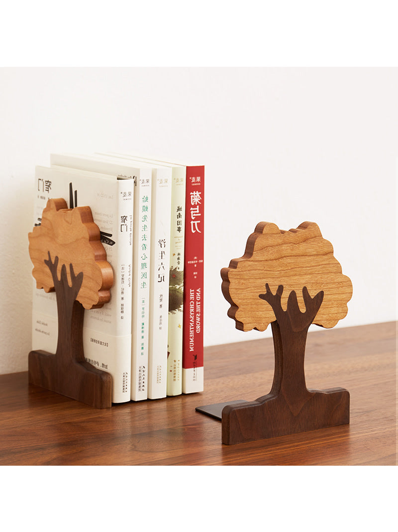 Wooden Tree-Shaped Bookends, For Organizing Books On The Office Desk ...