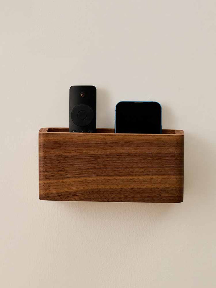 Wooden Wall-Mounted Remote Control, Mobile Phone Organize Storage Boxe ...