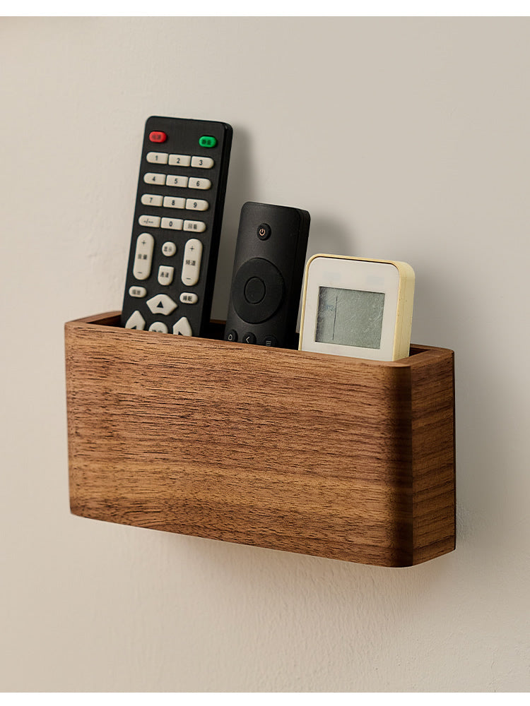 Wooden Wall-Mounted Remote Control, Mobile Phone Organize Storage Boxe ...
